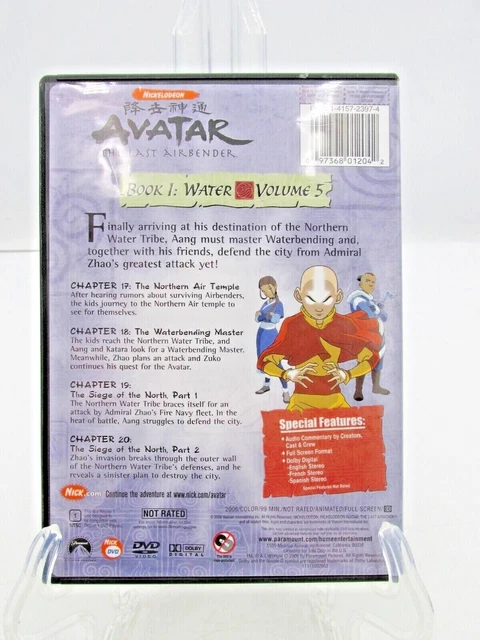 NICKELODEON AVATAR THE Last Airbender DVD Book 1 Water Volume 5 EUR 5 ...