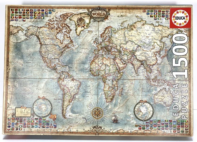 EDUCA 1500 PIECE Jigsaw Puzzle Political Map of the World Complete £21. ...