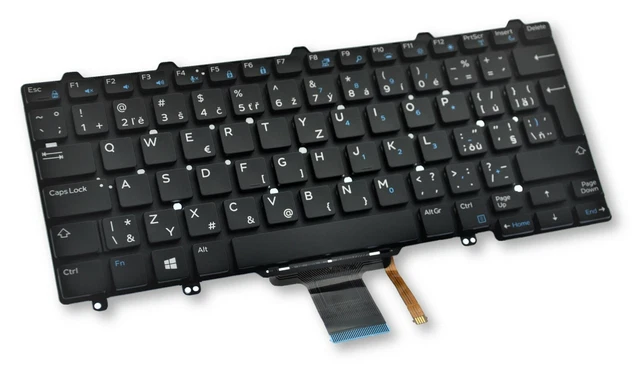 DELL LATITUDE E5270 E7270 CZECH / SLOVAK QWERTY Backlit Keyboard J976Y ...