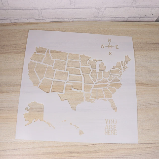 DIY STENCILS HOLLOW Spray Template Map of The United States £8.35 ...
