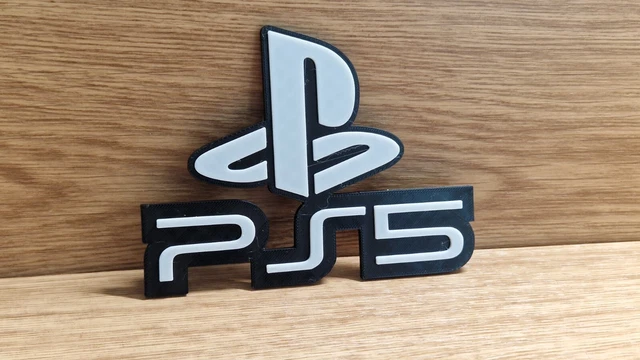 PS5 PLAYSTATION LOGO 3d printed print sign retro gaming console man ...