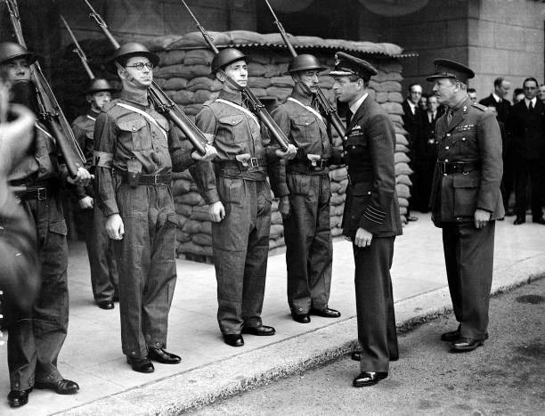 HRH DUKE KENT inspecting Home Guard during visit Ministry Infor- 1941 ...
