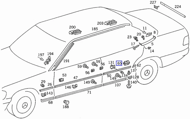 MERCEDES W124 BODY Door Trim Moulding Clip A1249880578 New Genuine $31. ...