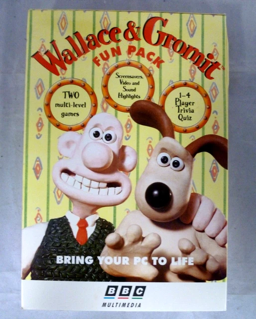 1996 WALLACE & Gromit Fun Pack PC CD ROM BBC Media Big Box PC Game £7. ...