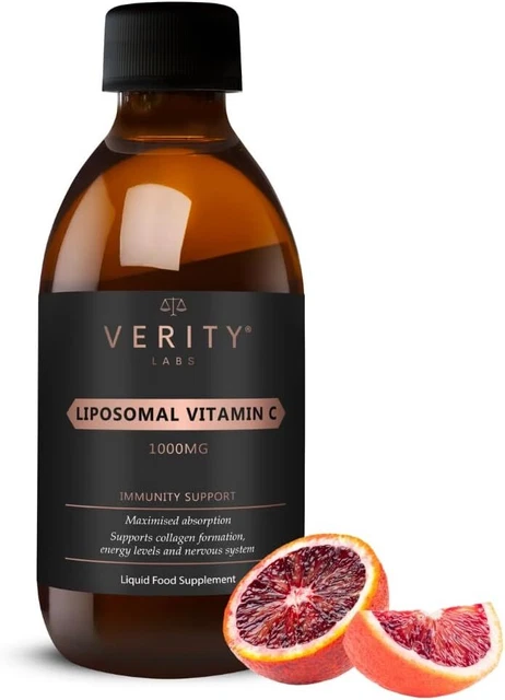 VERITY LABS LIPOSOMAL Vitamin C Liquid 1000mg High Strength Maximum ...