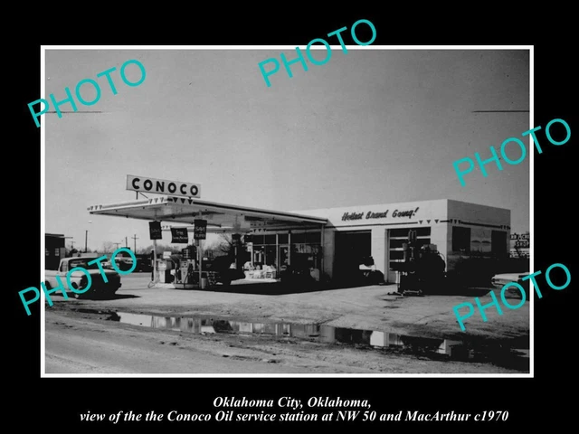 OLD 8X6 HISTORIC PHOTO OF OKLAHOMA CITY THE CONCO OIL GAS STATION c1970 ...