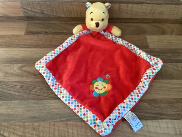 DISNEY POSH PAWS Spot Winnie the Pooh Red Baby Soft Toy Comforter ...