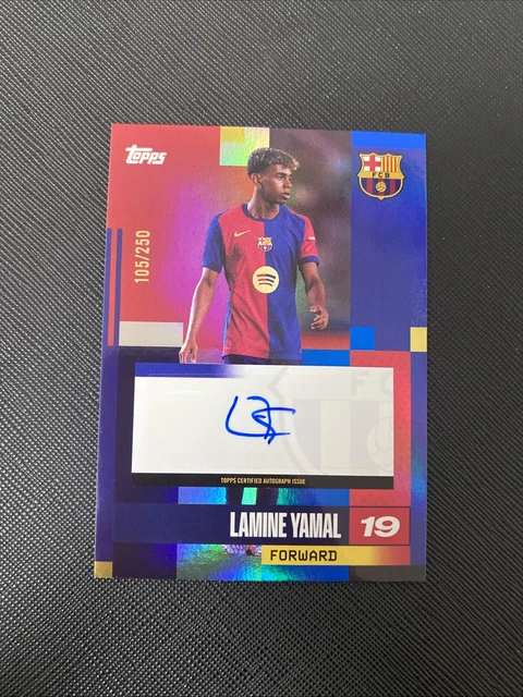 2024-25 TOPPS BARCELONA Team Set Lamine Yamal Auto /250 FC Barcelona ...