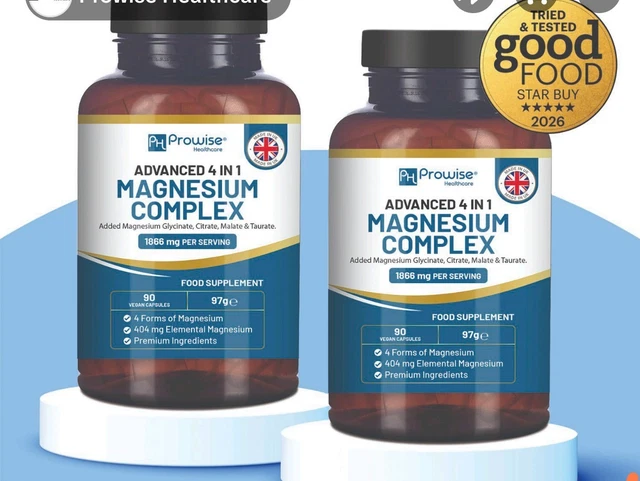 MAGNESIUM GLYCINATE COMPLEX 4 in 1 - 1866mg 90 Vegan Capsules £9.72 ...