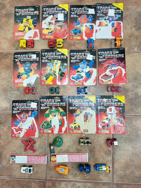 VINTAGE 1980S G1 Transformers Autobots Lot W Cards Bumblebee RED ...