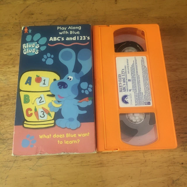 BLUE'S CLUES PLAY Along with Blue ABC's and 123's Vhs Video Tape 1999 ...