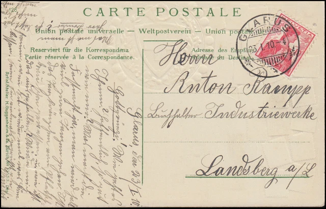 114 HELVETIABRUSTBILD AUF AK Briefmarken der Schweiz GLARUS 23.1.10 n ...