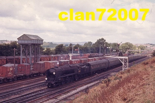 ORIGINAL RAILWAY COLOUR slide 34034 Honiton arrives Weymouth 07.45 ex ...