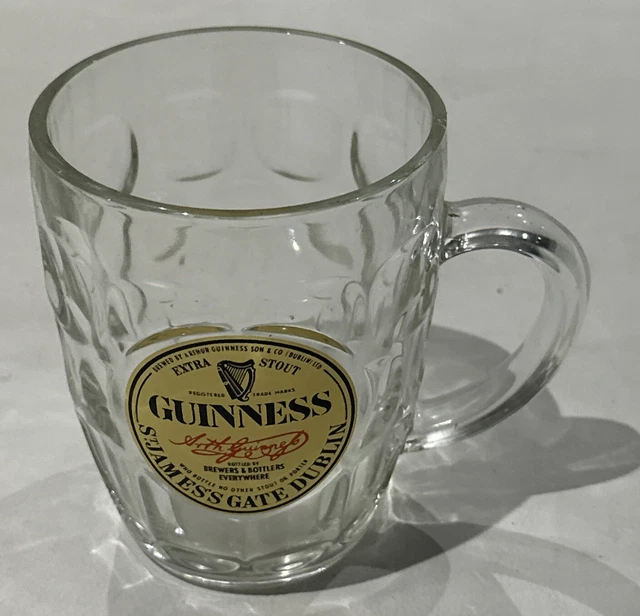 GUINNESS, ONE PINT, DIMPLED GLASS TANKARD, BELIEVED 1960s. £12.00 ...