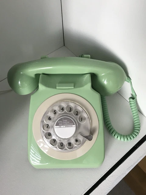 GPO 746 ROTARY 1970’s Style Retro Landline Phone - Mint Green with Cord ...