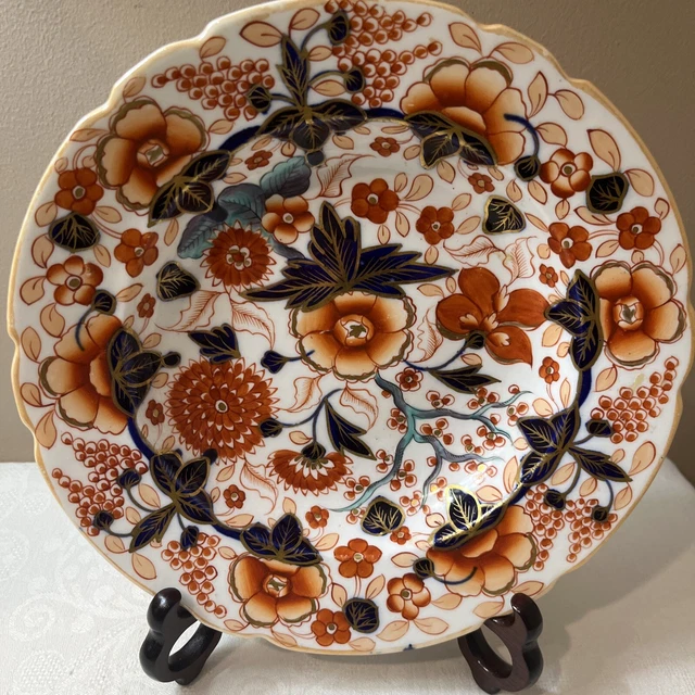ANTIQUE IRONSTONE IMARI 19th Century 10” Plate Cobalt Gold Red £107.76 ...