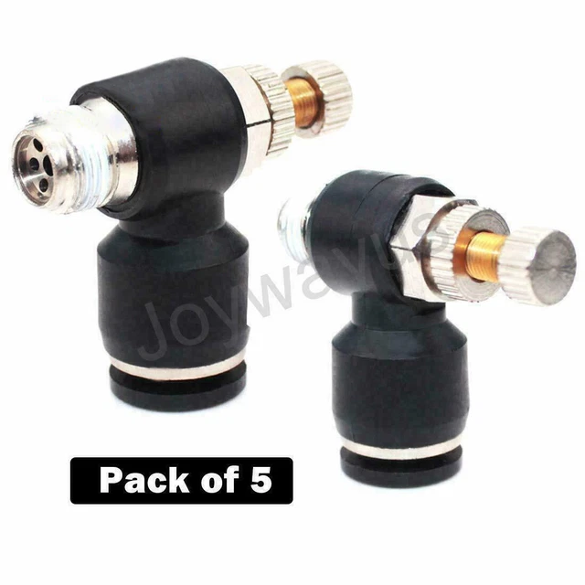 PNEUMATIC PUSH TO Connect Flow Control Valve 6mm Tube OD x 1/8" Male ...