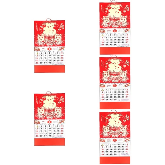 5 PACK CHINESE Lunar Calendar 2023 2024 Year of The Dragon Hanging £37. ...