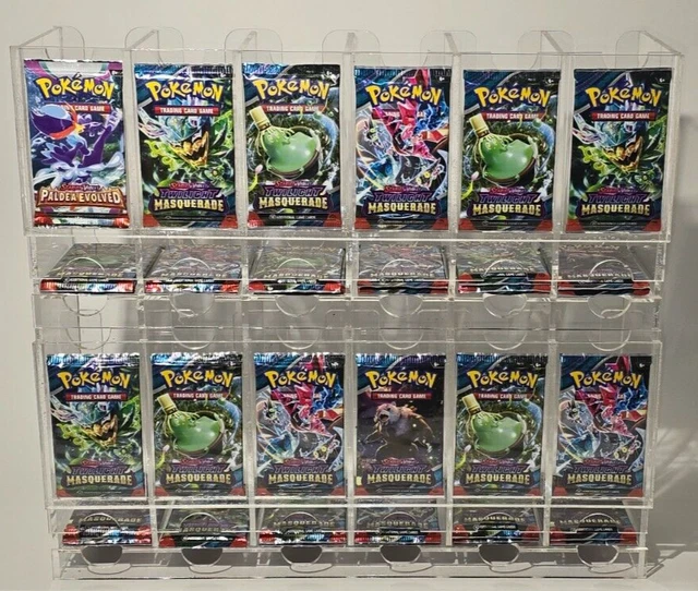 ACRYLIC BOOSTER PACK Dispenser TCG Packs (2 Row, 12 Slots) 3/16" Thick ...