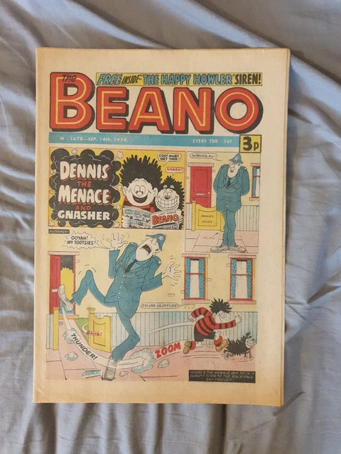 THE BEANO COMIC First Dennis The Menace Front Cover 14th September 1974 ...
