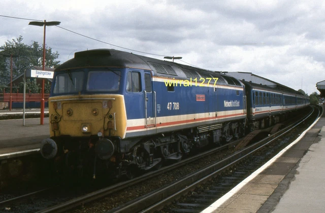 ORIGINAL RAILWAY SLIDE Class 47 47708 at Basingstoke 28.08.92 £2.80 ...