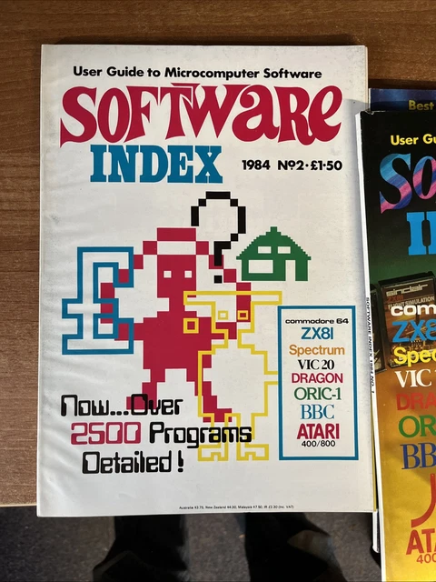 SOFTWARE INDEX 1984 No 1-2 And4Magazine ZX Spectrum Commodore 64 BBC £ ...