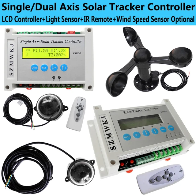 SOLAR AUTO TRACKING Single/Dual Axis Solar Tracker Controller W/ Anemometer Kits £59.99 ...