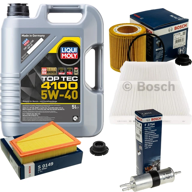 BOSCH INSPECTION SET 5L Liqui Moly Top Tec 4100 5W-40 pour BMW Serie ...