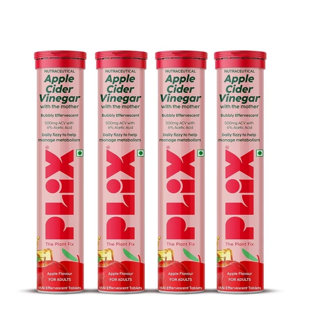 PLIX APPLE CIDER Vinegar Tablets Metabolism Appetite Control B6 B12 ...