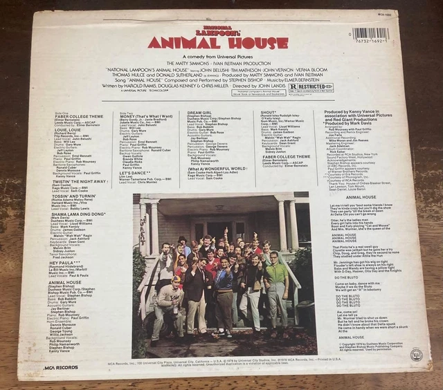 NATIONAL LAMPOON ANIMAL House OST 1978 US Press 1LP Rare Soundtrack £89 ...