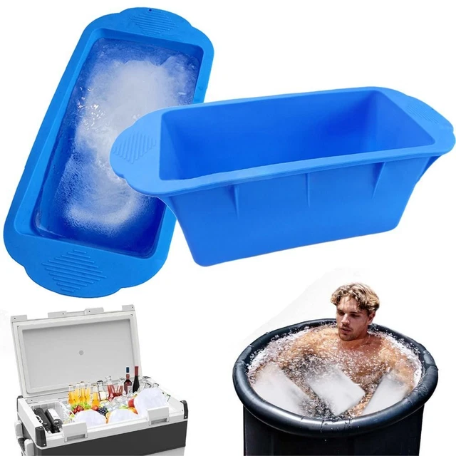 ICE BATH ICE Block Mold Extra Large Silicone Ice Box Large Ice Grid ...