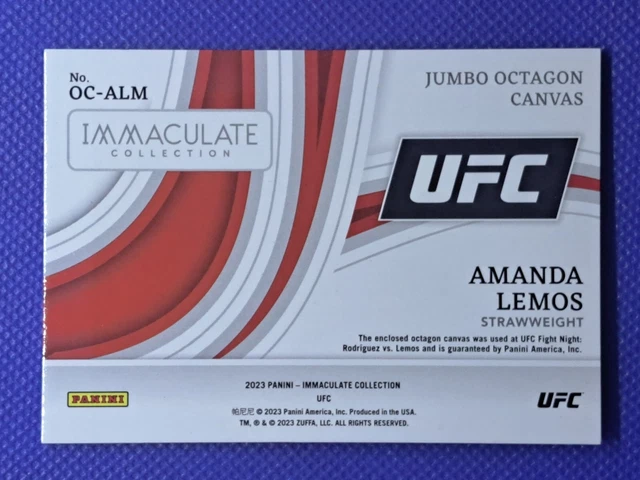 2023 UFC IMMACULATE Amanda Lemos Jumbo Octagon Canvas 12/25 $45.94 ...