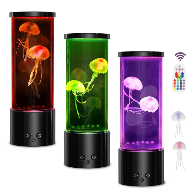 COLOUR CHANGING LED Water Jellyfish Late Night Mood Light Lamp Aquarium ...