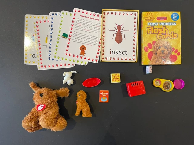 WAFFLE THE WONDER dog flash cards and magazine toys bundle £10.80 ...
