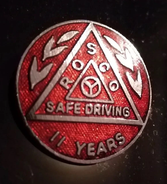 COLLECTABLE BUS COACH Badge - ROSCO Safe Driving 11 Years. Fattorini £7 ...