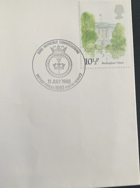 GREAT BRITAIN FDC 1980 HMS Invincible Commiss. in the Presence Of HRH ...
