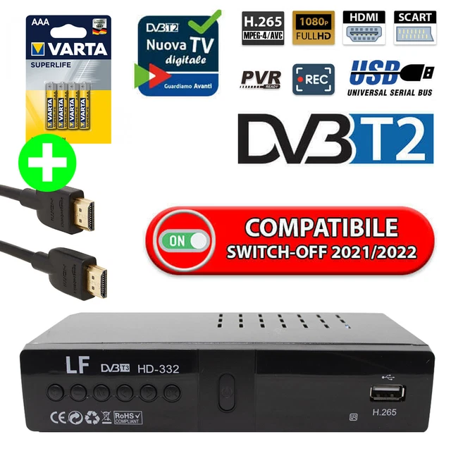 DECODER DIGITALE TERRESTRE DVB-T2 Scart HDMI Full HD PVR USB Ricevitore H265 HEV £30.31 ...