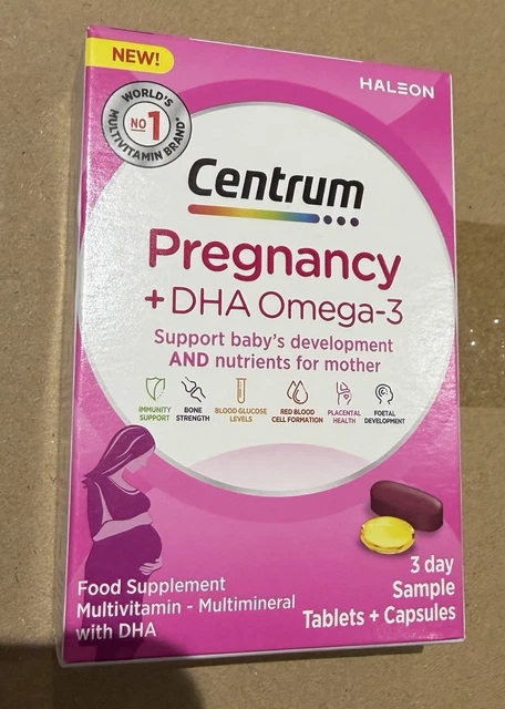 CENTRUM PREGNANCY DHA Omega3 Support Tablets/Capsules, 4 Packs of 3 (12 ...