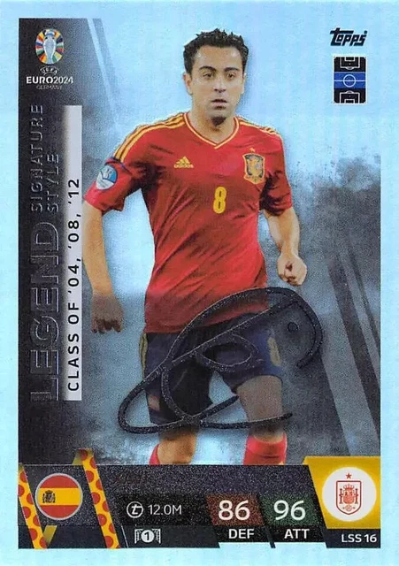 CARTA COLLEZIONABILE STILE firma Match Attax UEFA Euro 2024 Xavi ...
