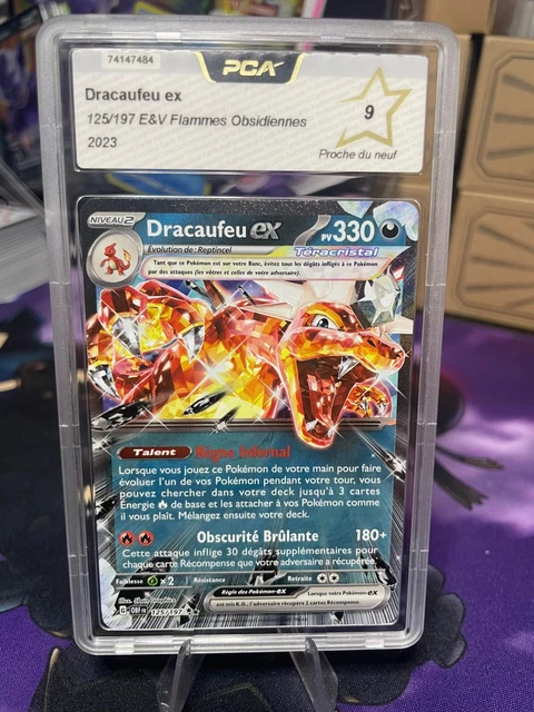 CARTE POKÉMON DRACAUFEU Ex 125/197 Fr EV3 Flammes Obsidiennes PCA 9 EUR ...