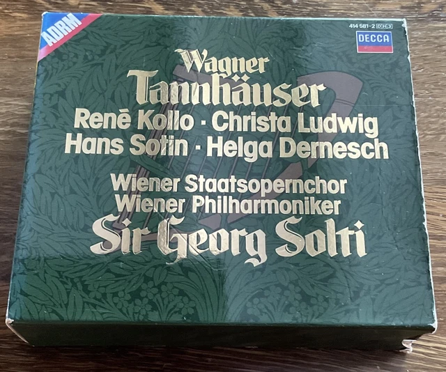 WAGNER: TANNHÄUSER: SIR Georg Solti: Vienna Philharmonic. Decca 3CD Box Set £12.50 - PicClick UK