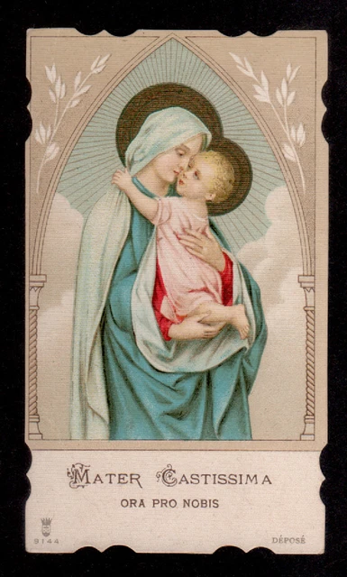 SANTINO HOLY CARD SANTA LEGA EUCARISTICA n°9144 MATER CASTISSIMA CROMO ...