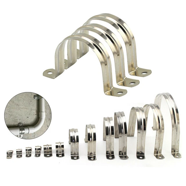 304 STAINLESS STEEL U Shaped Conduit Clamp Saddle Strap Tube Pipe Clip ...