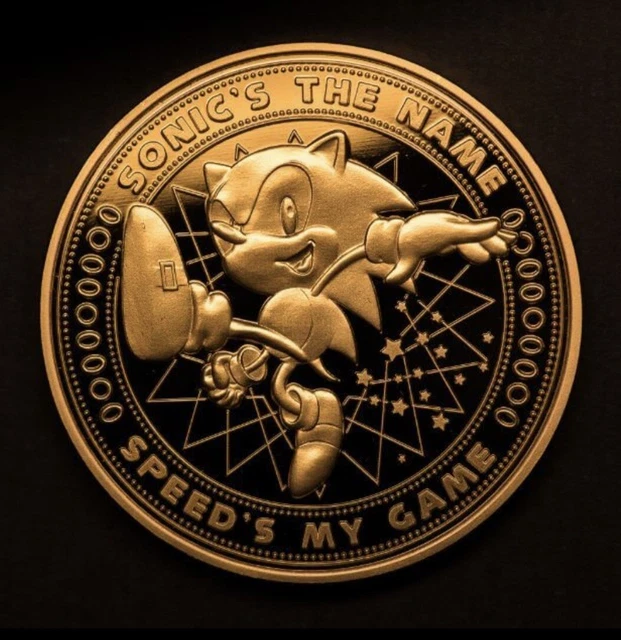 SONIC THE HEDGEHOG Gold Coin Rare Limited Edition Only 1000 Worldwide ...