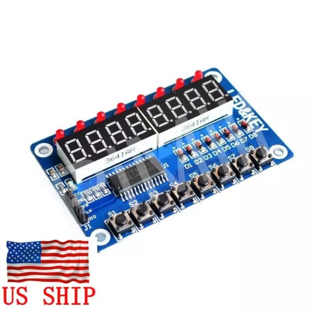 8-BIT LED 8-BIT Digital Tube 8-Bit Key TM1638 module for AVR Arduino ...