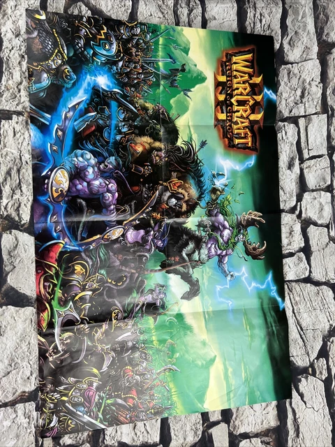 WARCRAFT III REIGN of Chaos Promo Poster Blizzard Catalog 2002 RARE WoW ...