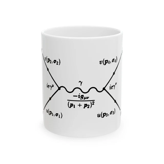 FEYNMAN DIAGRAM, ELECTRON positron, science, quantum physics, Ceramic ...