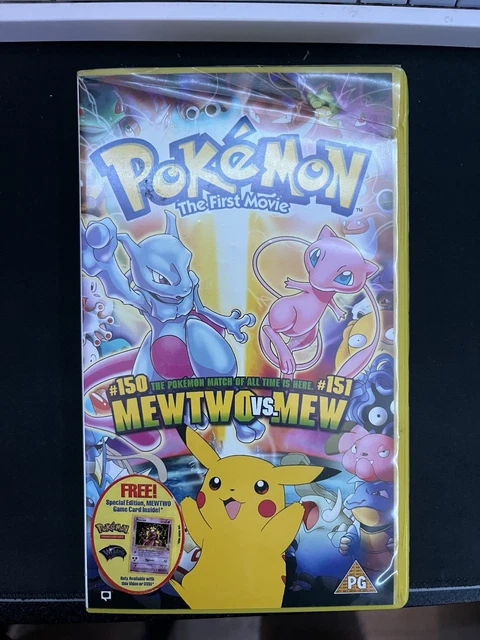 POKEMON THE FIRST Movie VHS Sealed with Mint Mewtwo Promo Card, Vintage ...