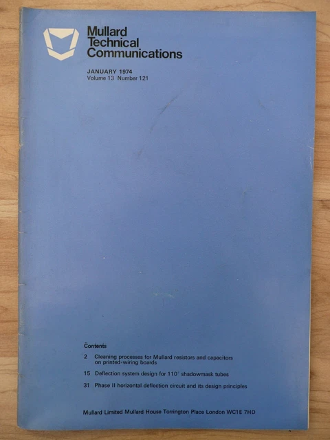 1974 MULLARD TECHNICAL COMMUNICATIONS 13 / 121 Databook Book Magazine ...