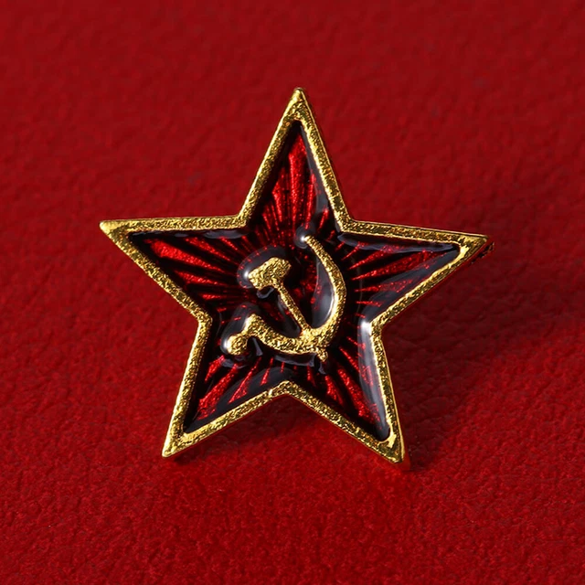 COMMUNISM SYMBOL RED Star Gift Hammer Sickle Jewelry Badge Brooch Lapel ...
